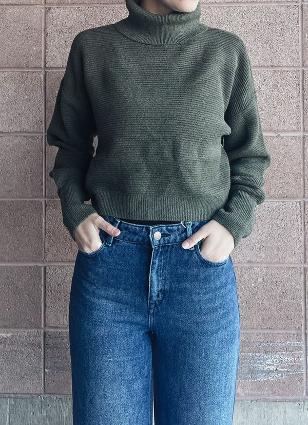 Addison Crop Sweater - Indigo Bay