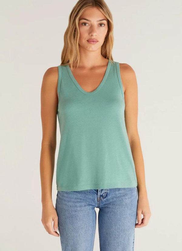 Pia V-Neck Tank - Indigo Bay