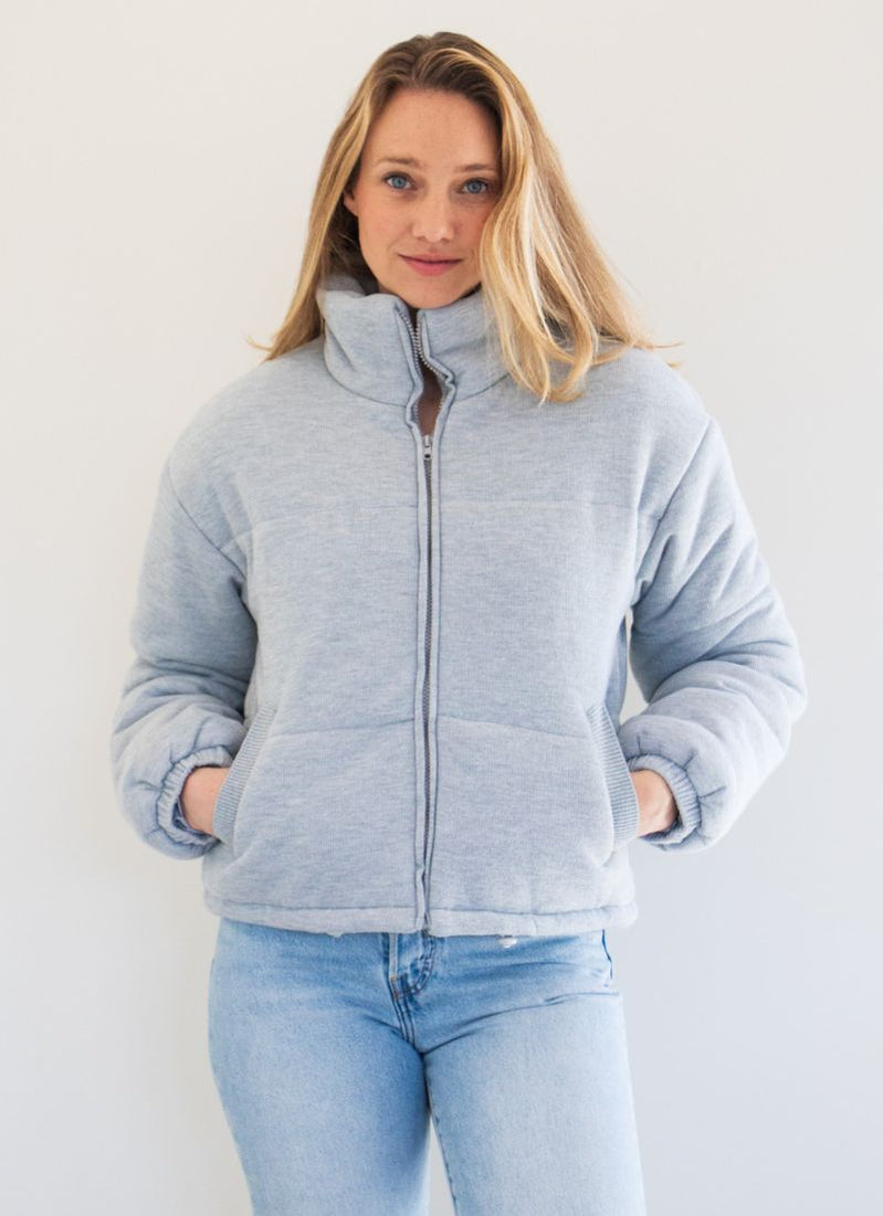 Celine Knit Puffer Jacket - Indigo Bay