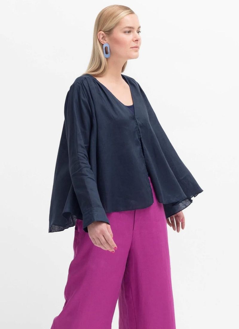 Lin Linen Jacket - Indigo Bay